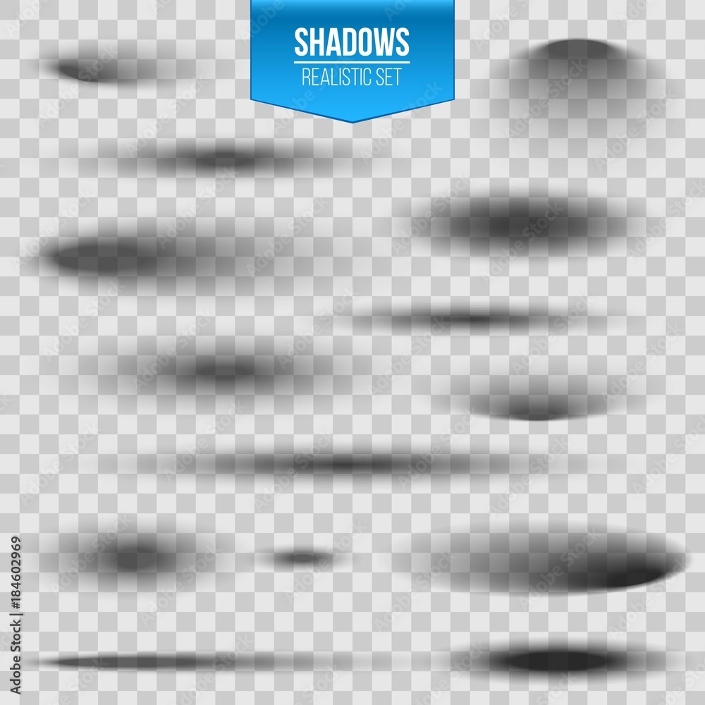 Creative vector illustration of round, oval shadow with soft edges set ...