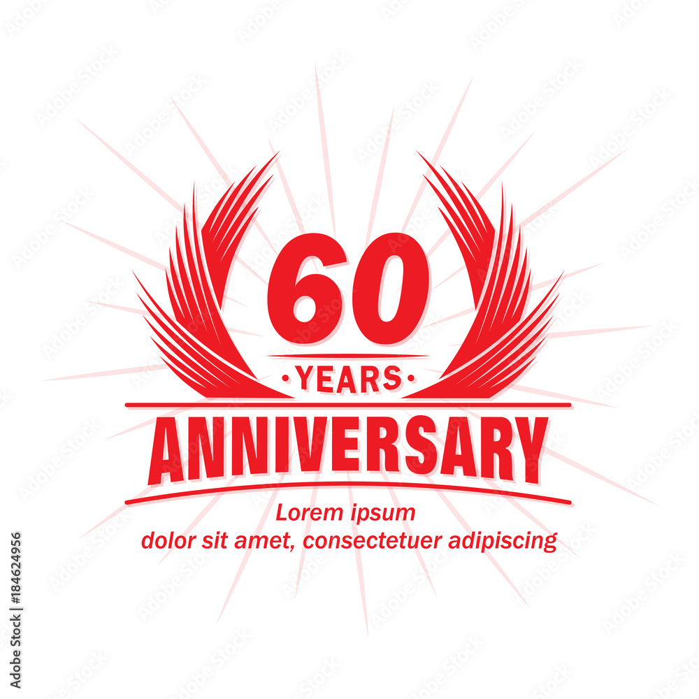 60 years design template. Anniversary vector and illustration template ...
