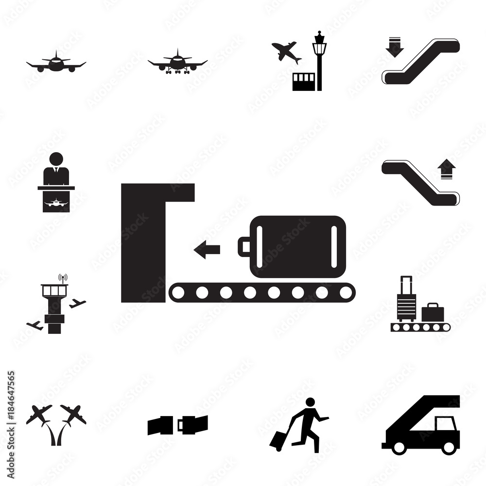 Baggage Screening icon. Set of airport element icons. Premium quality ...