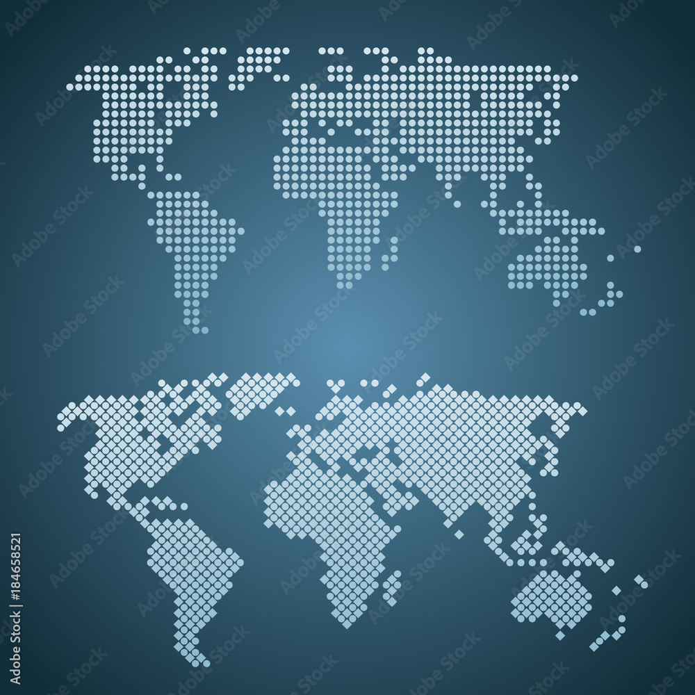 Two stylized World map isolated. World map globe template for web ...