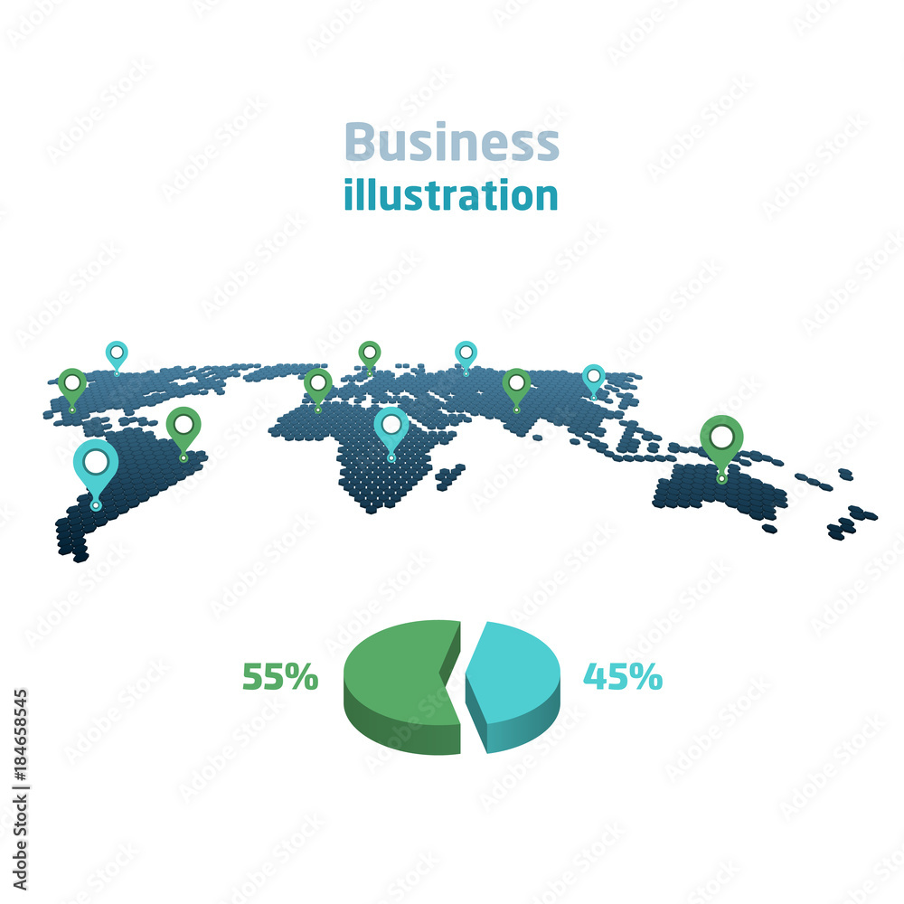 Infographic world map, vector background. Stock Vector | Adobe Stock