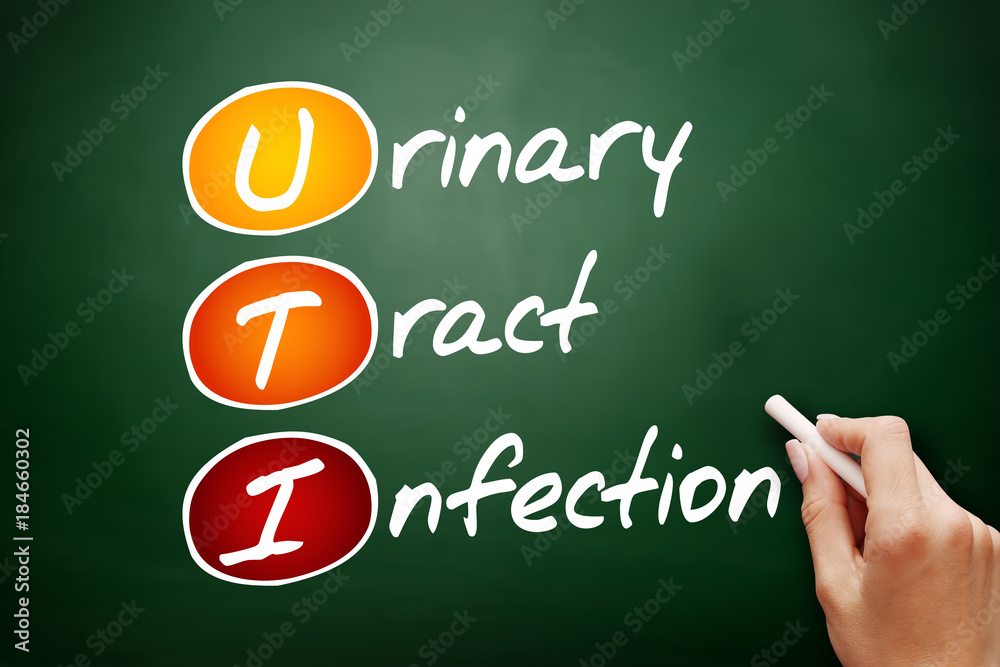 UTI - Urinary Tract Infection, acronym health concept on blackboard ...