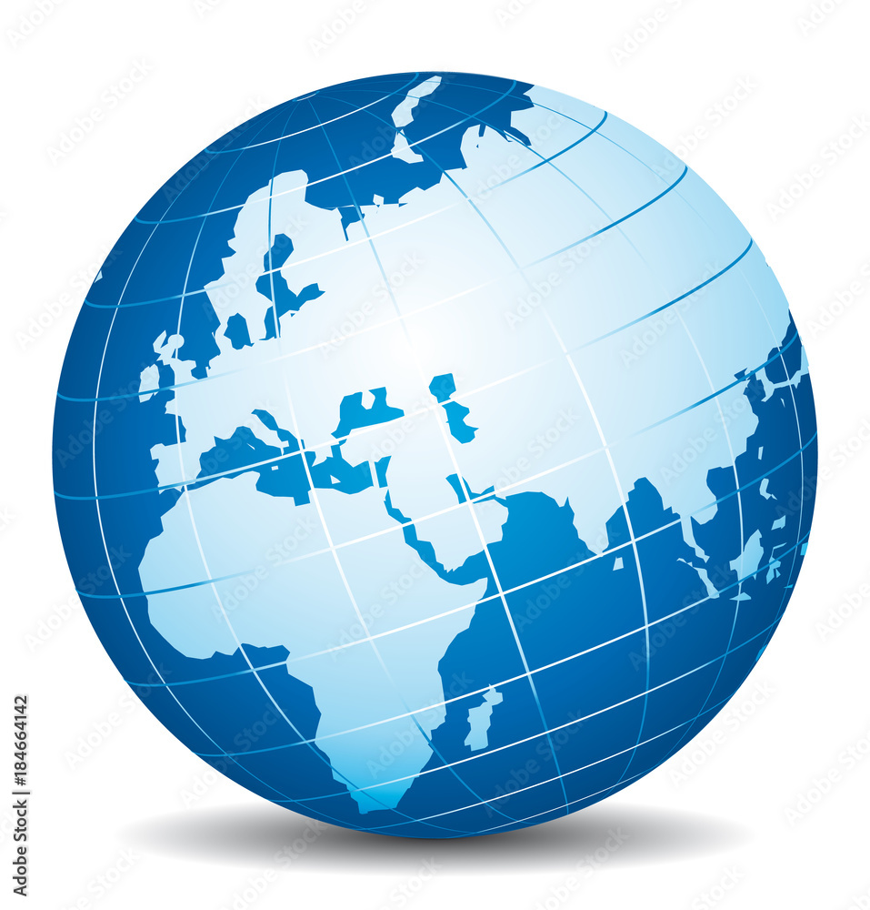 Blue Mirrored Globe Vector
