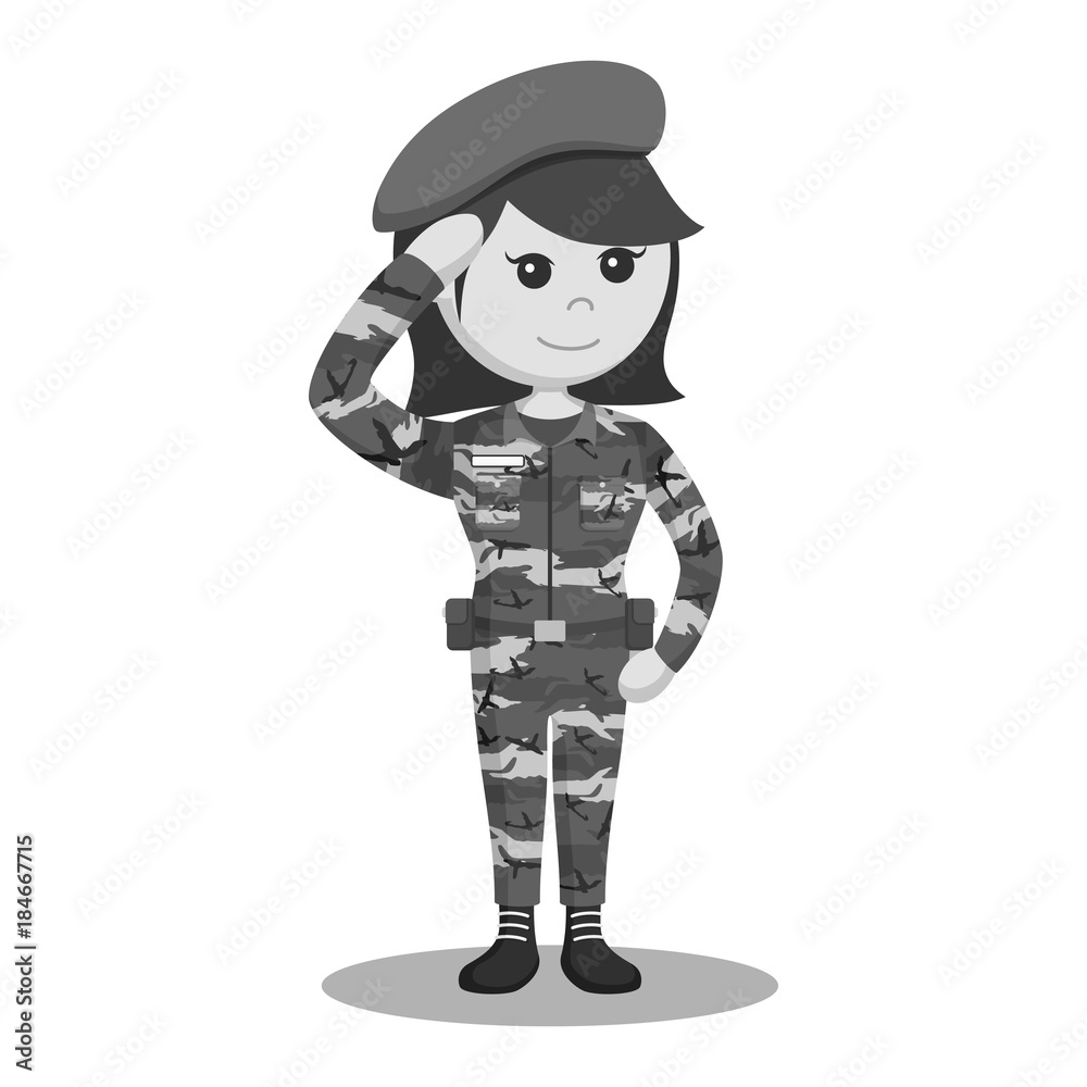 Cartoon Soldier Black And White