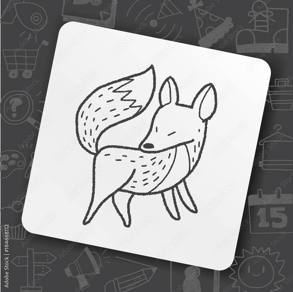 fox doodle Stock Vector | Adobe Stock