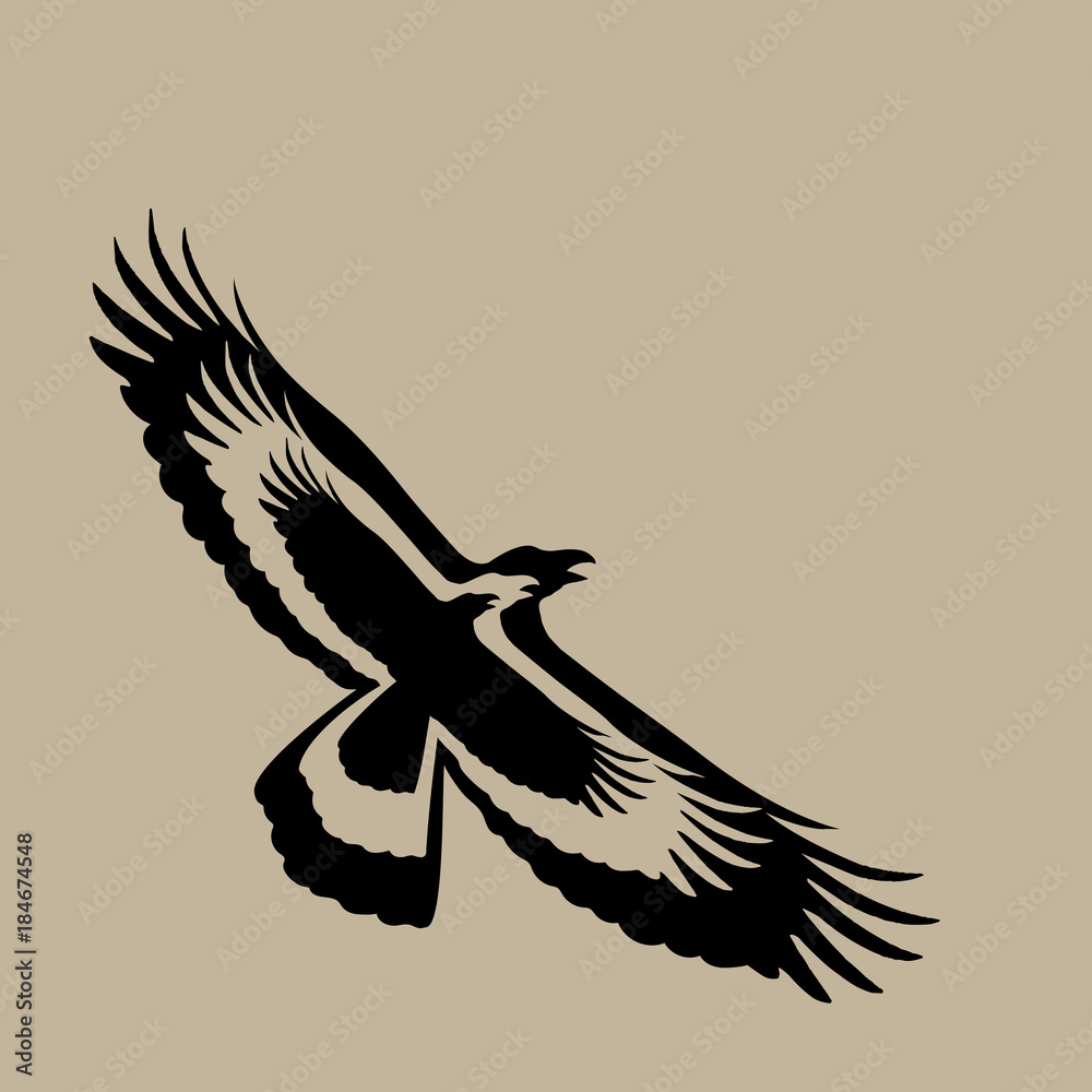 Vector of eagle design on brown background, Wild Animals. Bird. Stock ...