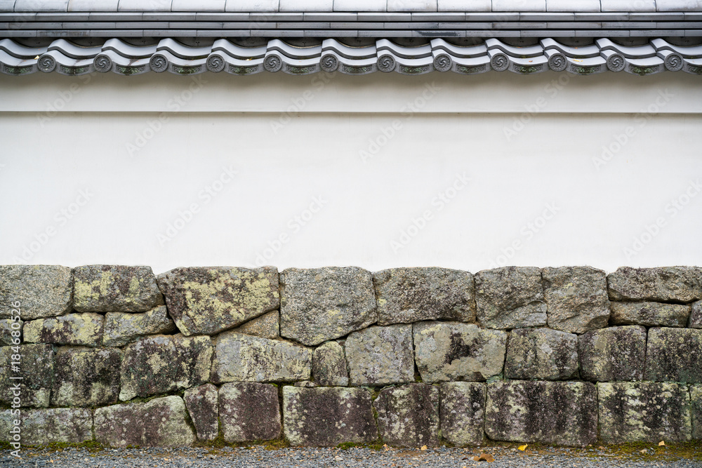 traditional Japanese style detail of roof and wall Stock Photo | Adobe ...