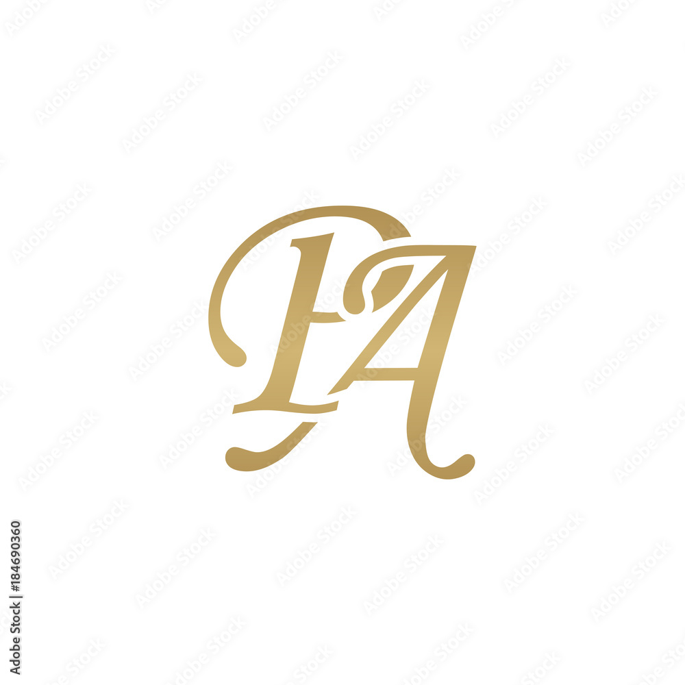 Initial letter PA, overlapping elegant monogram logo, luxury golden ...