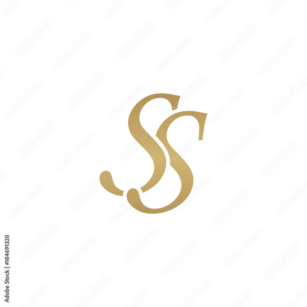 Initial letter SS, overlapping elegant monogram logo, luxury golden ...