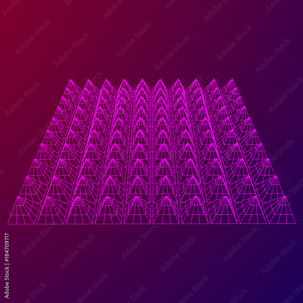 Wireframe model of sound proof coverage in music studio with ...