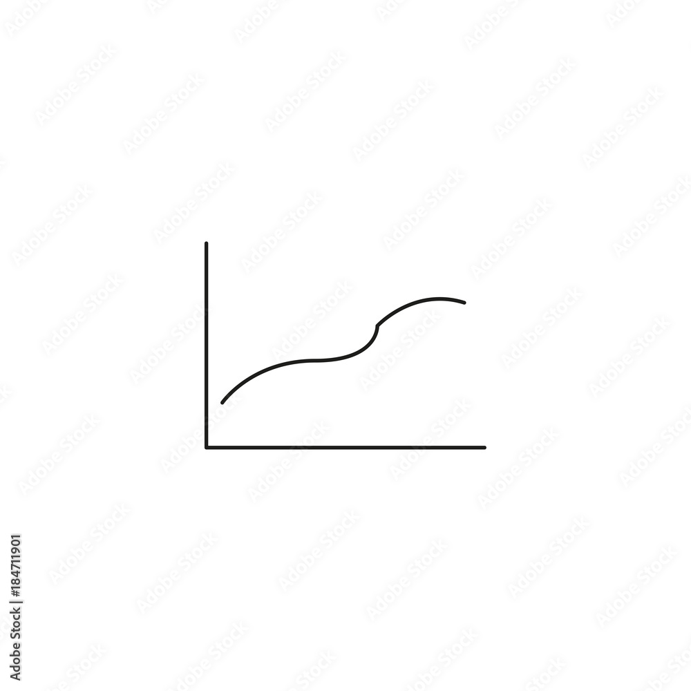 Graph Icon in trendy flat style isolated on grey background. Chart ...