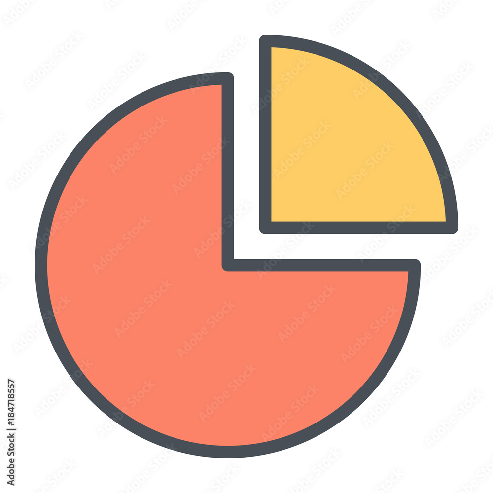 Pie Chart Pixel Perfect Vector Thin Line Icon 48x48. Simple Minimal ...