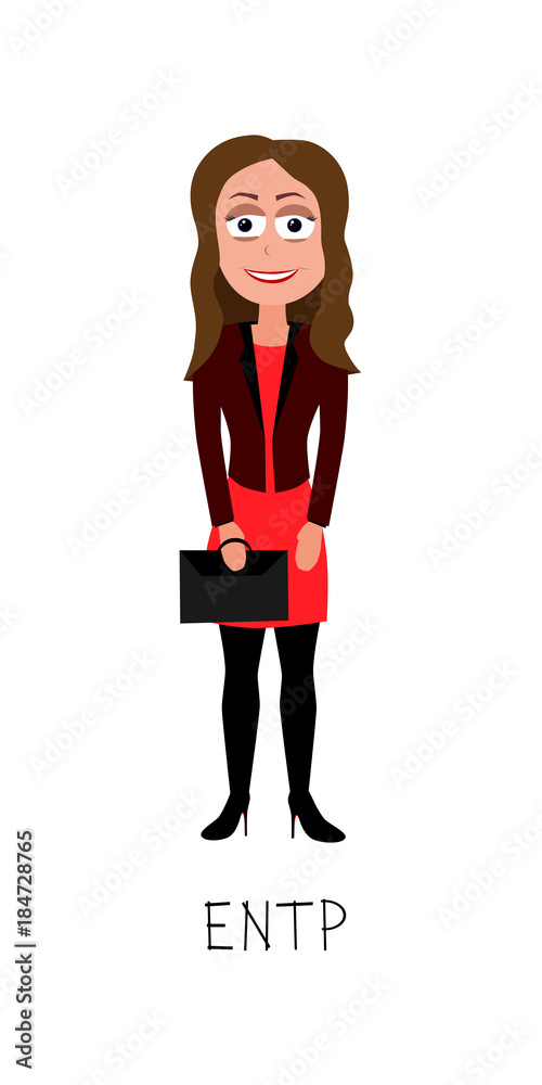 business woman vector represents ENTP personality from MBTI typology ...