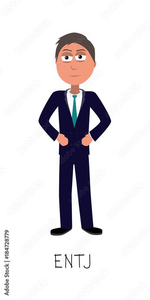 business man vector represents ENTJ personality from MBTI typology ...