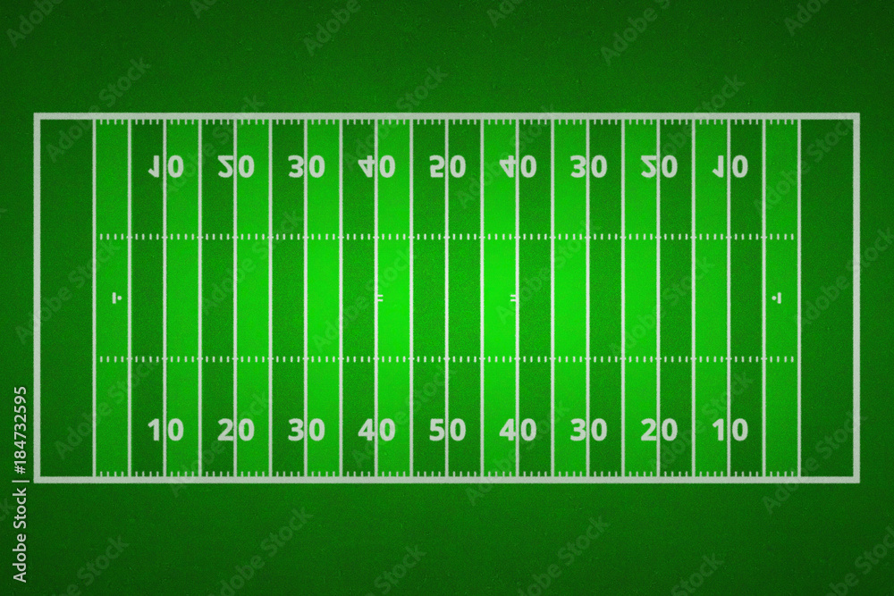 Top views of american football field. Green grass pattern for sport ...