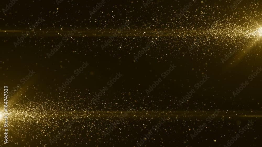 Gold particles bokeh glitter awards dust abstract background loop Stock ...
