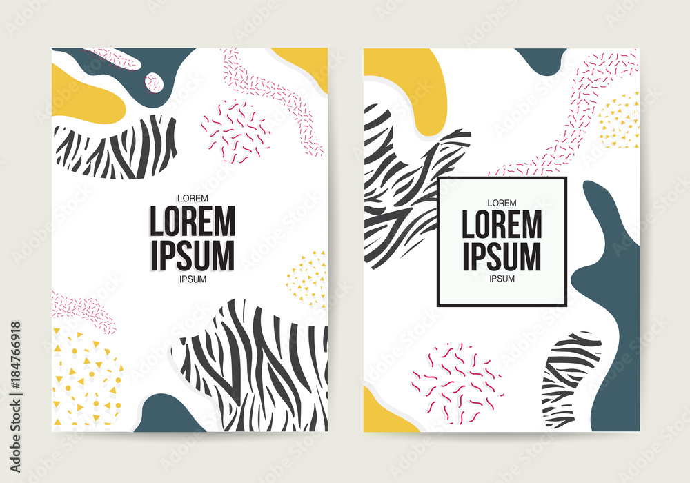 Memphis style cover. background design with Colorful template ...