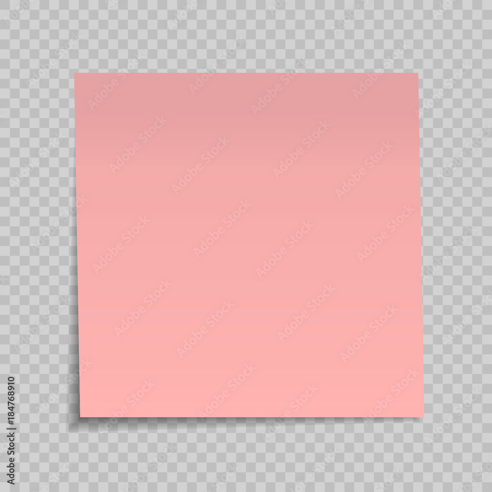 sticky note isolated on transparent background. Office paper sheet ...