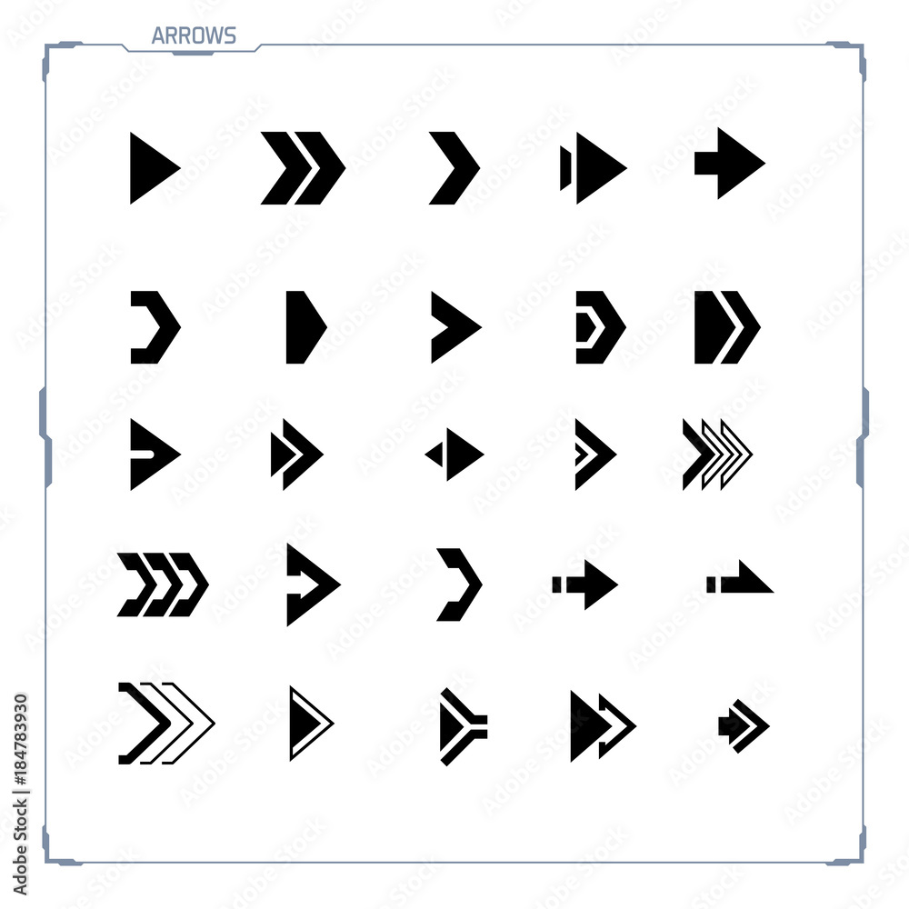 Vector Futuristic Arrow Icons Set Stock Vector | Adobe Stock