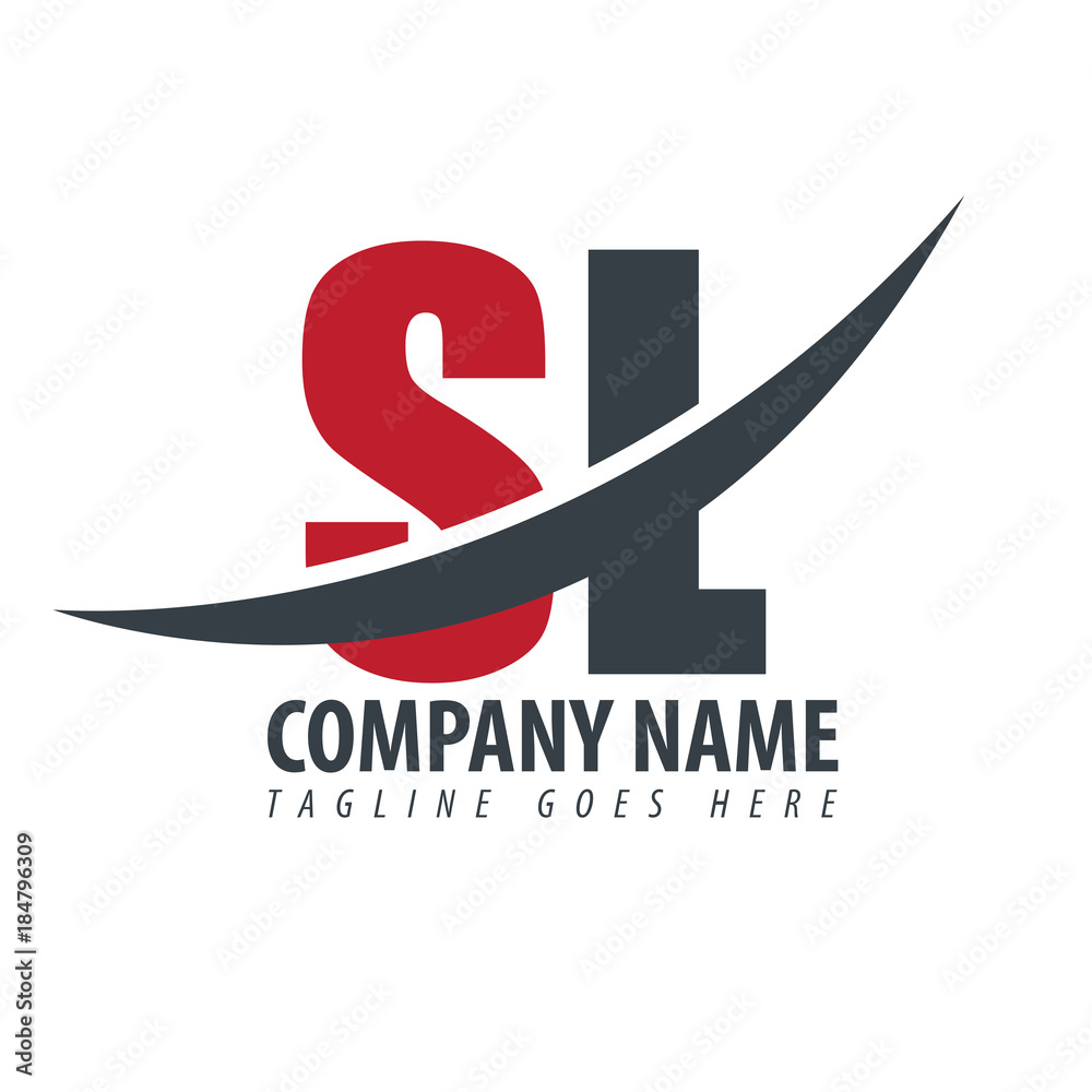 Initial Letter SL Overlapping Logo Stock Vector | Adobe Stock