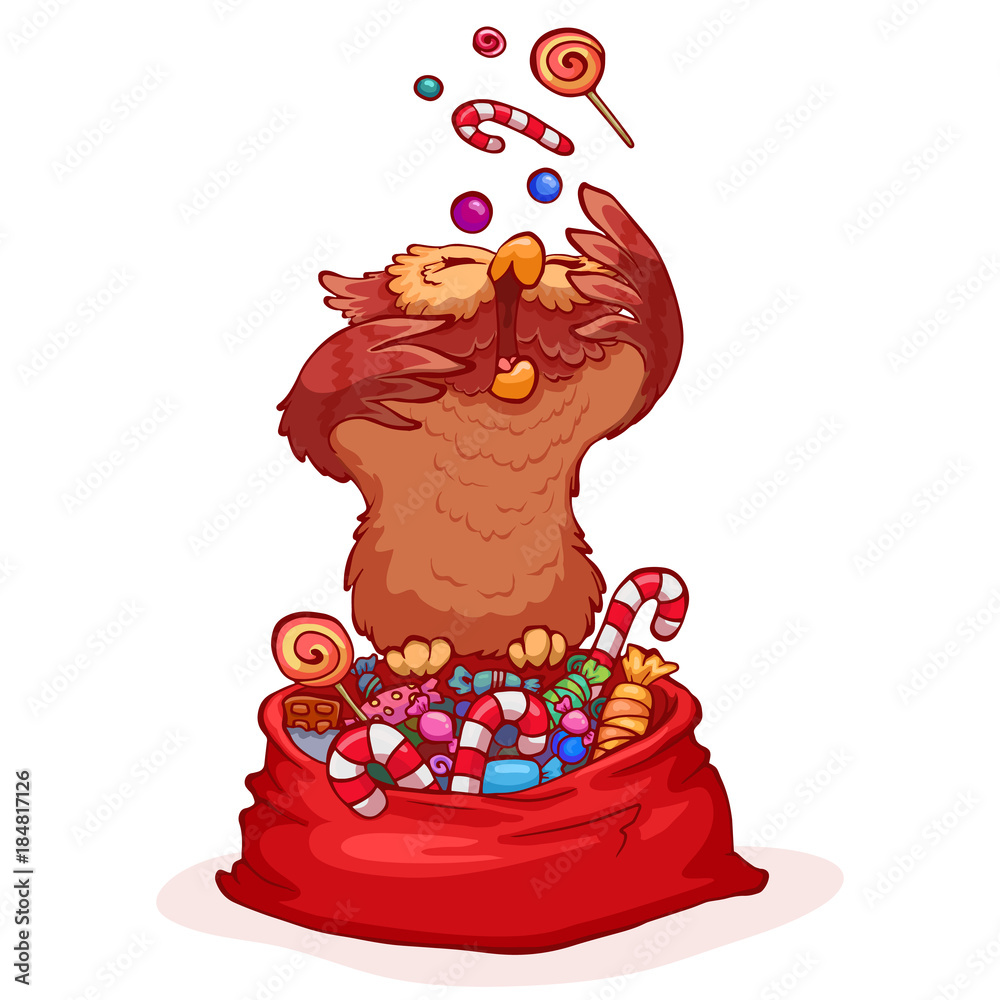 Cartoon Owl Eating