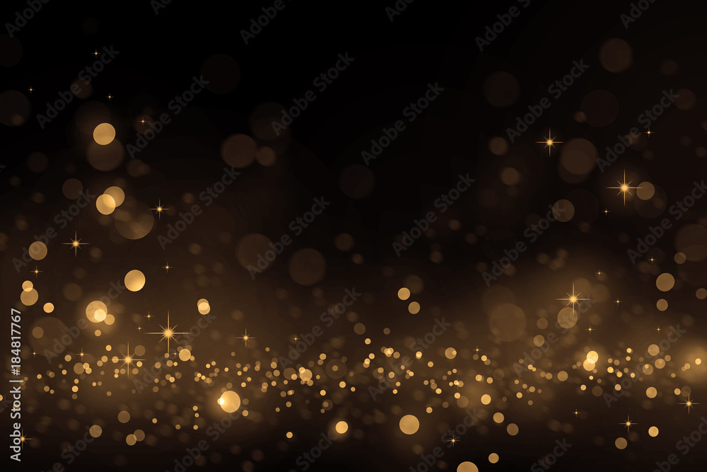 Luxury gold bokeh on black background Stock Illustration | Adobe Stock