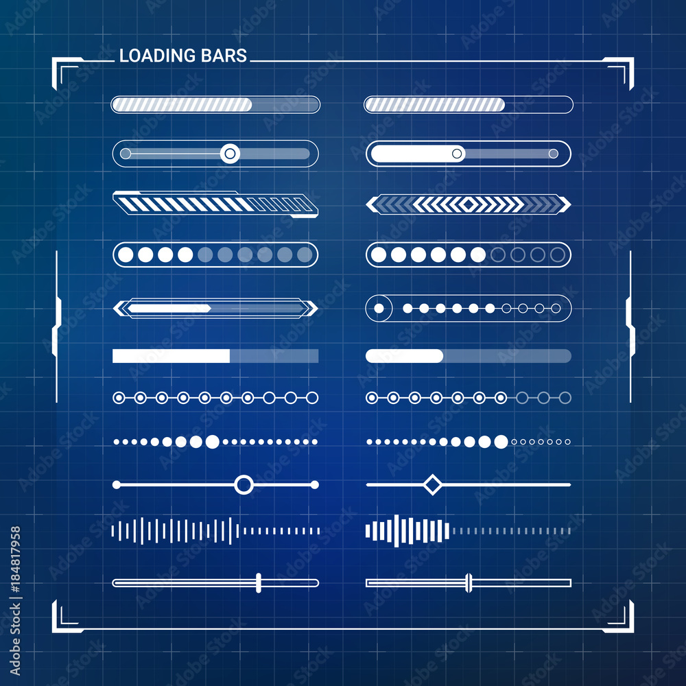 Loading Bars Set Stock Vector | Adobe Stock