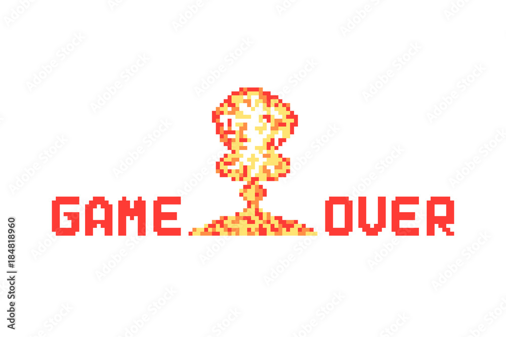 pixel art explosion like game over vector illustration Stock Vector ...