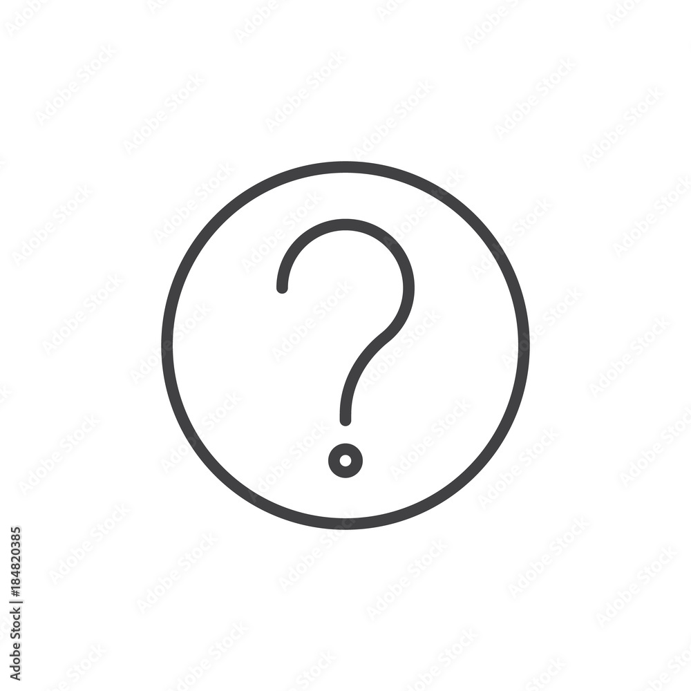 Question mark line icon, outline vector sign, linear style pictogram ...