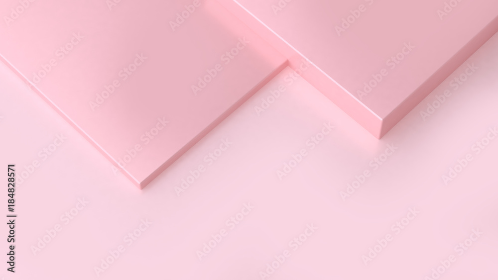 angle tilted minimal pink background 3d rendering Stock Illustration ...