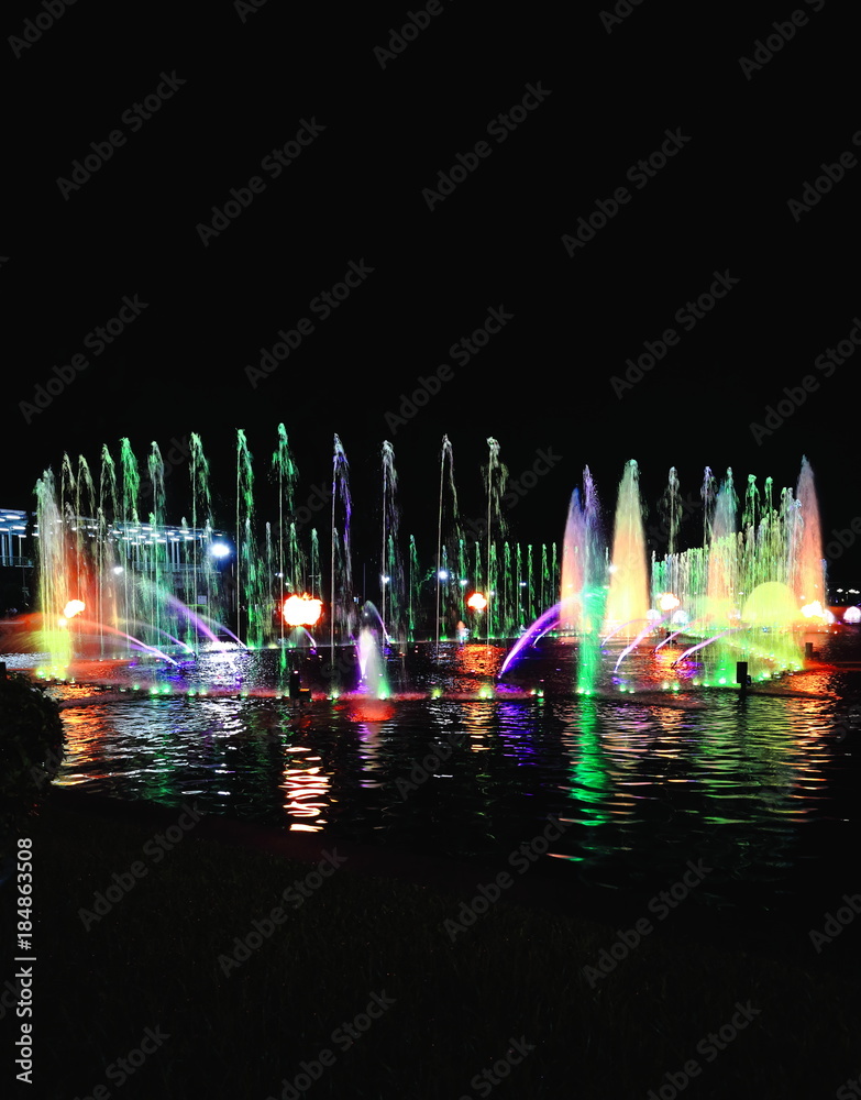Musical Dancing Fountain in Rizal Park-Liwasang Rizal. Manila ...