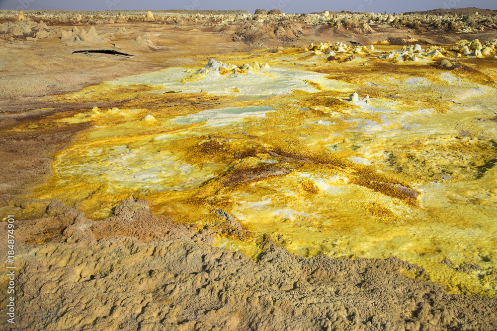 Dalol, Dankakil Depression. Volcanic hot springs of Ethiopia. Earth’s ...
