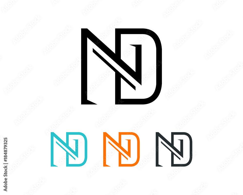 Unique Simple Line Art Initial Letter ND for Business Symbol Logo ...