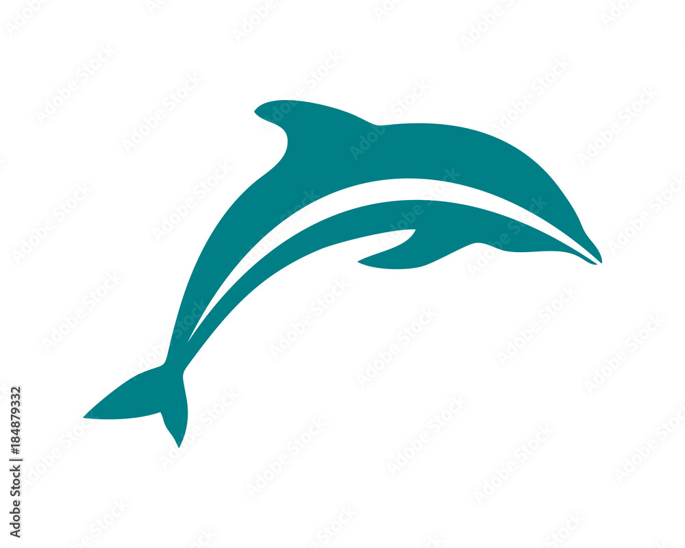 Cute Jumping Dolphins Symbol Logo Vector Animal Stock Vector | Adobe Stock