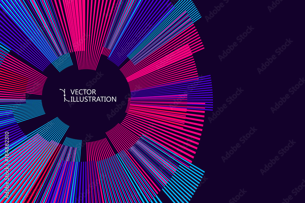 Radial abstract graphic, vector background. Stock Vector | Adobe Stock