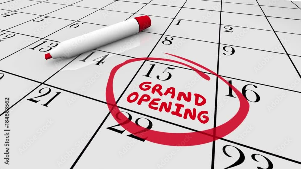 Grand Opening Calendar Day Date Circled 3d Animation Stock Video ...