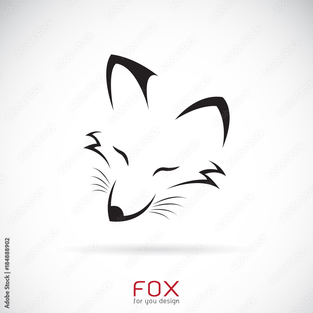Vector of a fox face design on a white background, Wild Animals. Stock ...