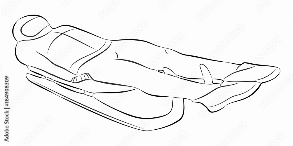 illustration rider on sled , vector draw Stock Vector | Adobe Stock