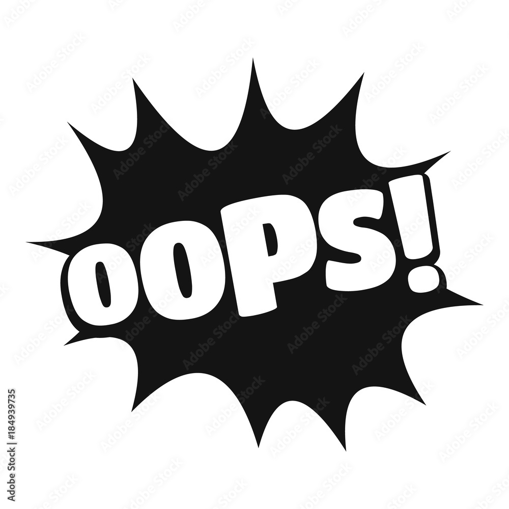 Obraz Comic boom oops icon. Simple illustration of comic boom oops ...