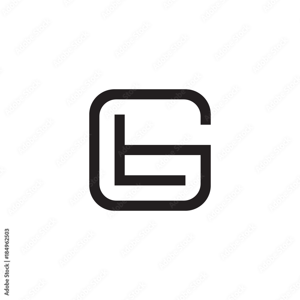 Initial letter G and L, GL, LG, overlapping L inside G, line art logo ...