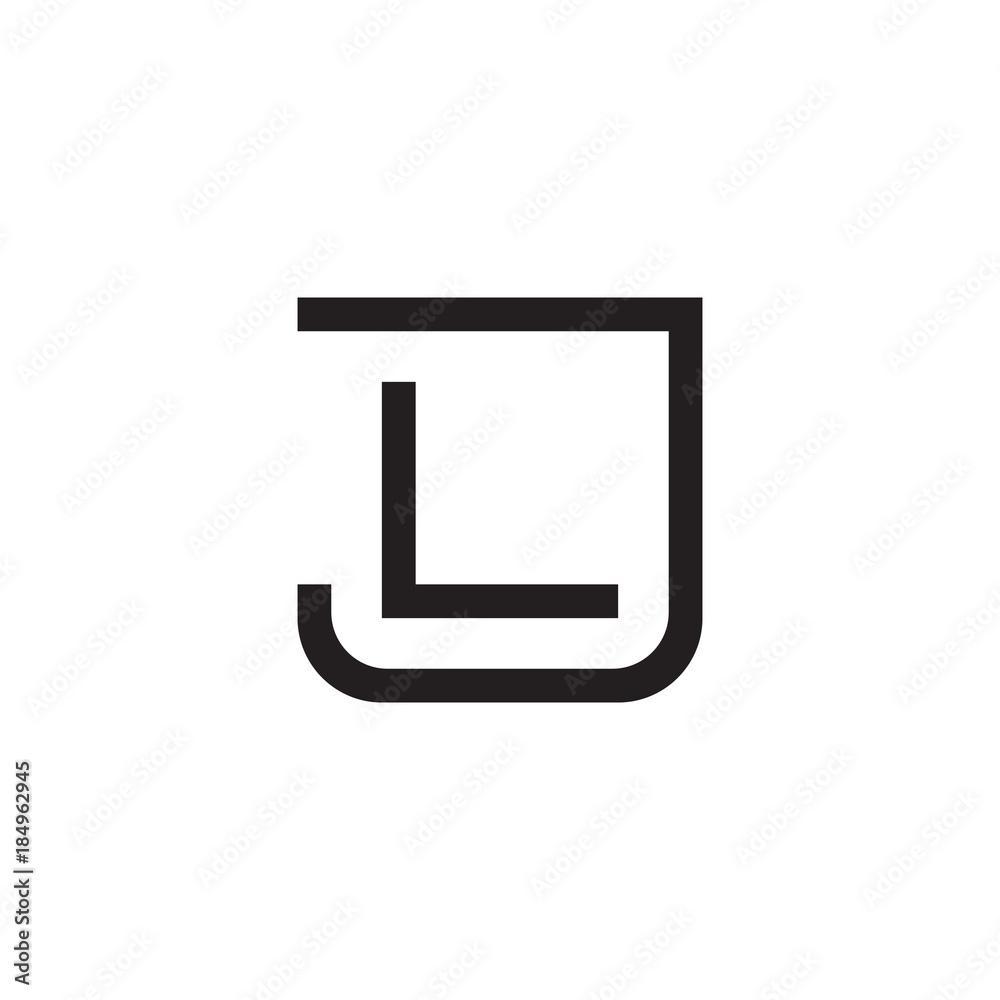 Initial letter J and L, JL, LJ, overlapping L inside J, line art logo ...