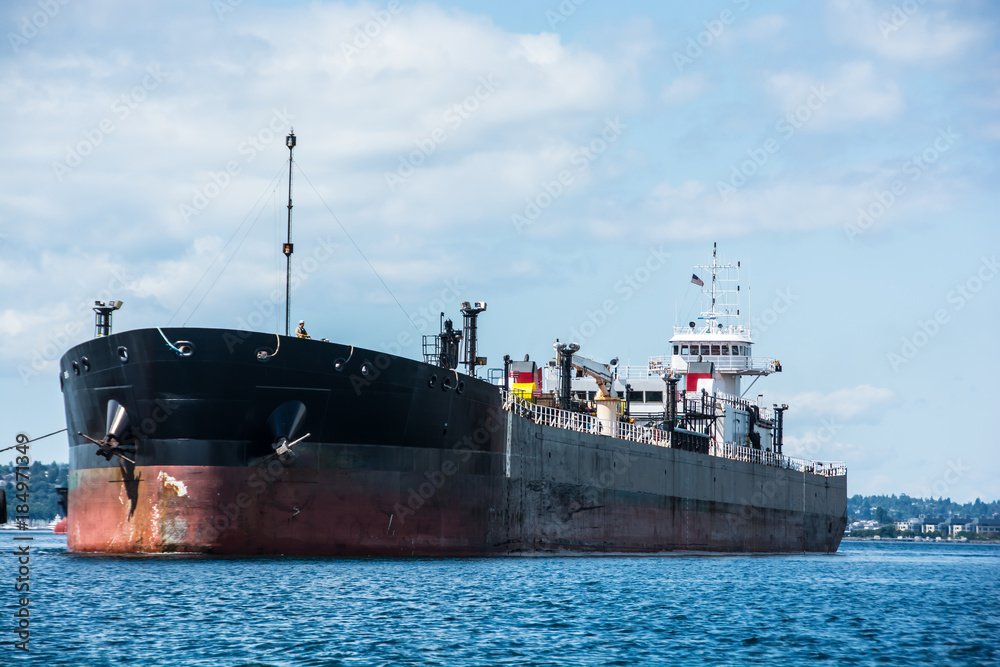 Articulated Tug and Barge (ArtuBar) in Seattle's Elliott Bay Stock ...