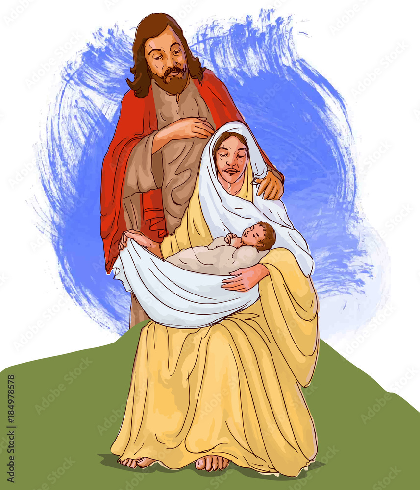 painting style illustration of Jesus Christ ( yeshu ) Stock Vector ...