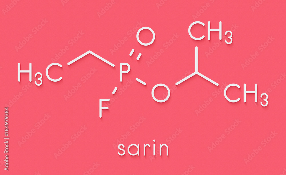 Sarin nerve agent molecule (chemical weapon). Skeletal formula. Stock ...