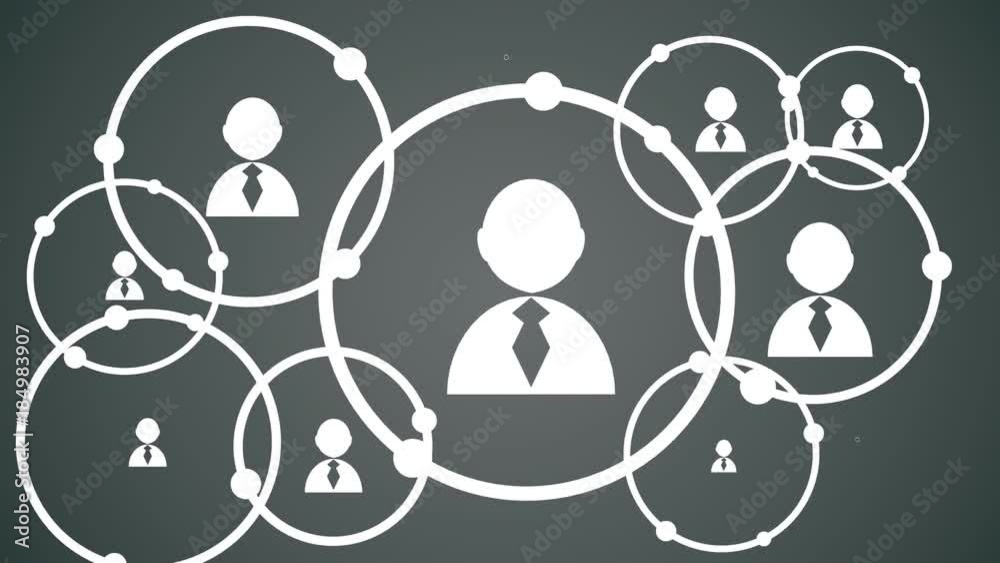 Social media network. Growth background with circles and integrate ...