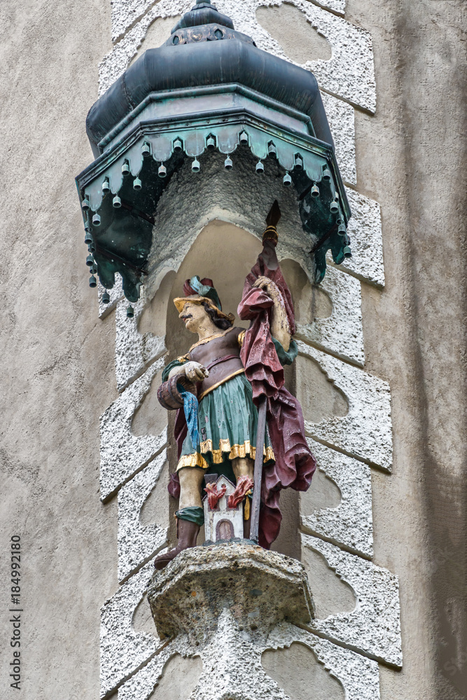 hl Florian Statue an Hausfassade in Salzburg Stock Photo | Adobe Stock