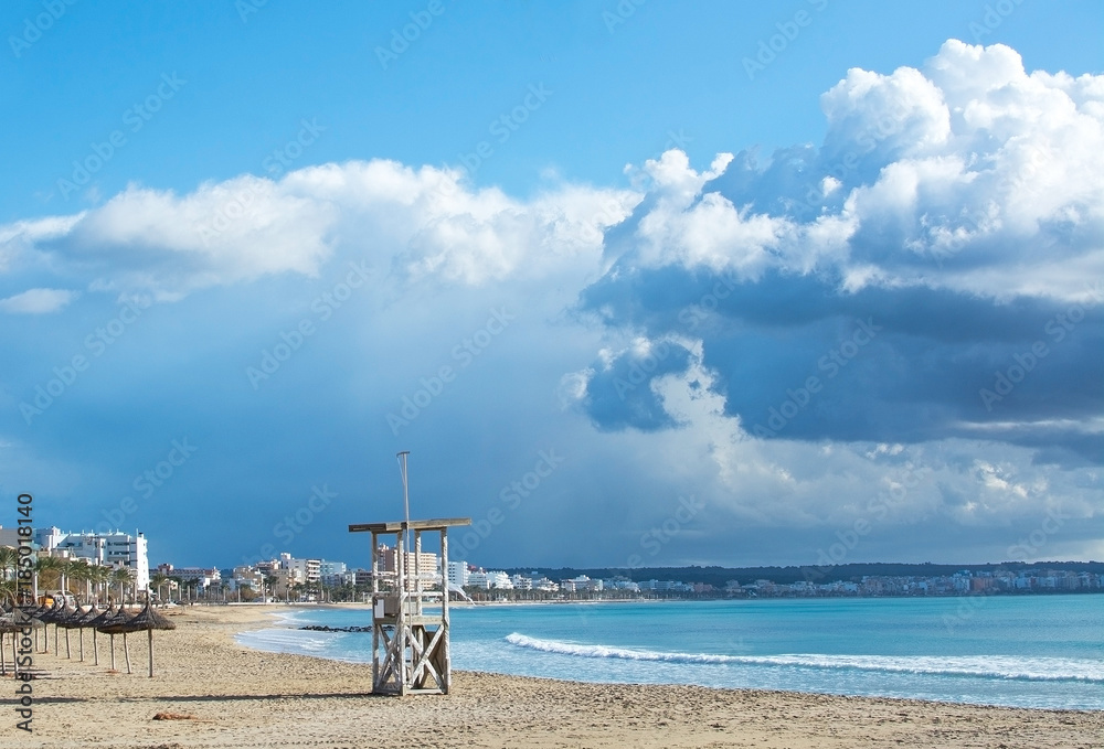 Playa de Palma winter beach Stock Photo | Adobe Stock