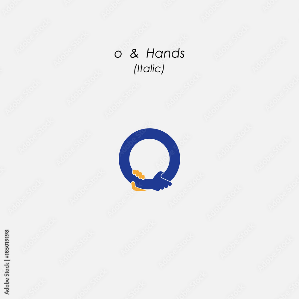 o - Letter abstract icon & hands logo design vector template.Business ...