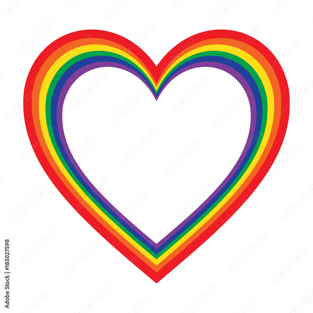Heart shaped rainbow pride flag Stock Vector | Adobe Stock