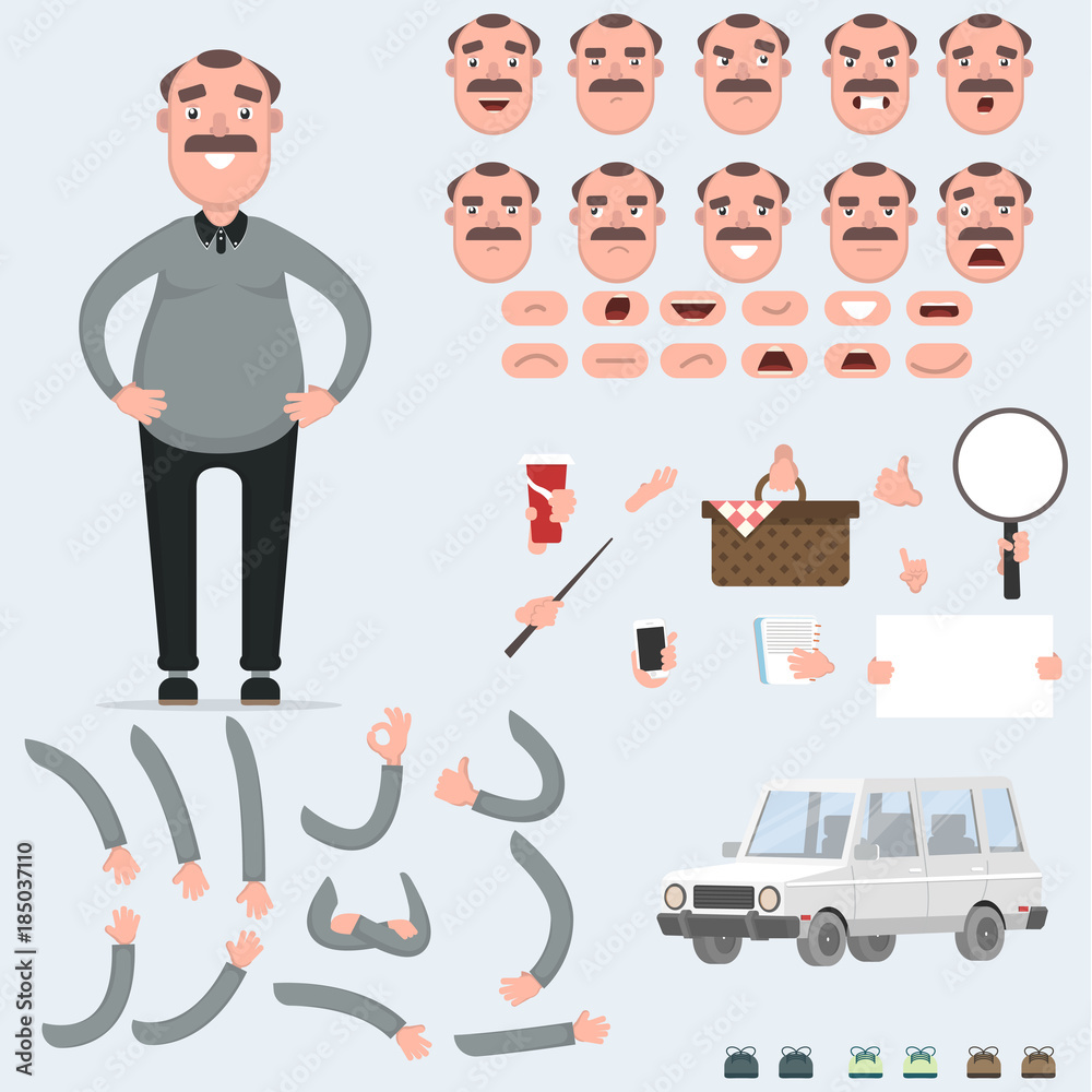 Creating a young guy with a lot of different views, emotions, postures ...